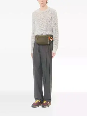 Valentino Garavani Stud Up Waist Bag In Technical Fabric
