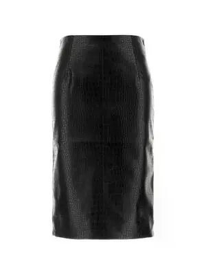 DES_PHEMMES Crocodile-effect Pencil Skirt