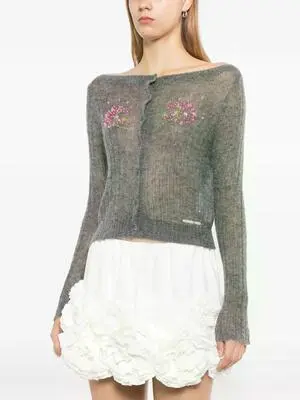 SHUSHU/TONG Floral Embellished Cardigan