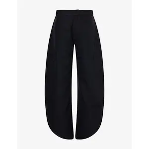 Alaïa Petal Curved-leg Wool Denim Trousers