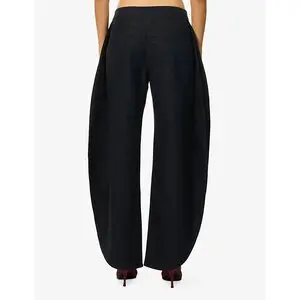 Alaïa Petal Curved-leg Wool Denim Trousers
