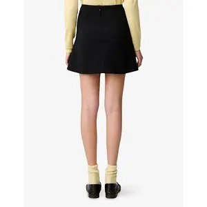 Claudie Pierlot Flared Button-down Stretch-woven Mini Skirt