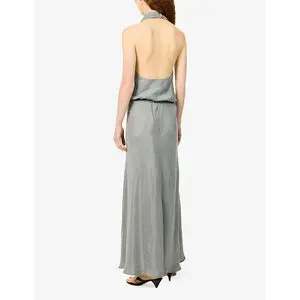 Dissh Adele Cowl-neck Cupro-blend Midi Dress