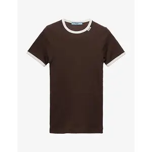 Prada Ribbed Cotton Knit Top 4 Brown