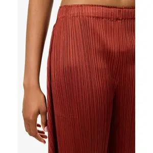 Issey Miyake Wide-leg Panel Pleat Knit Trousers