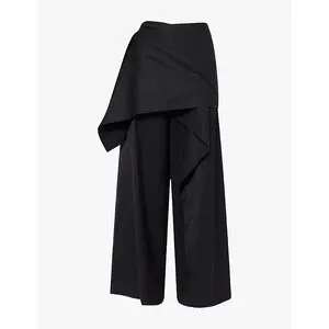 Issey Miyake Lustrous Wide-leg Wool Trousers - Black