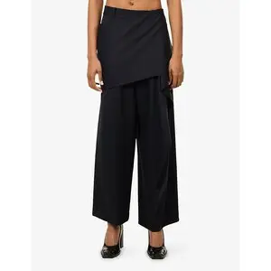 Issey Miyake Lustrous Wide-leg Wool Trousers