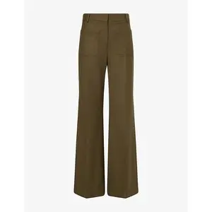 Victoria Beckham Alina Straight-leg Woven Trousers - Marsh Green
