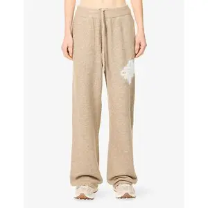 THE COUTURE CLUB Fluffy Relaxed-fit Knitted Jogging Bottoms