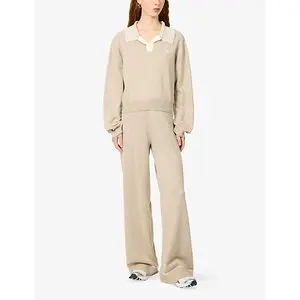 THE COUTURE CLUB Long-sleeve Knitted Polo Top - Beige