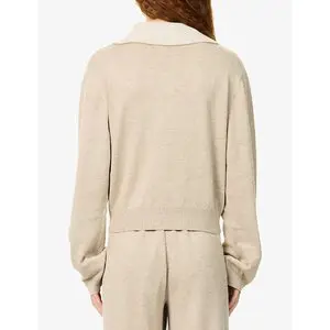 THE COUTURE CLUB Long-sleeve Knitted Polo Top - Beige