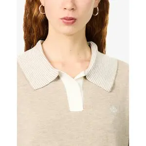 THE COUTURE CLUB Long-sleeve Knitted Polo Top - Beige