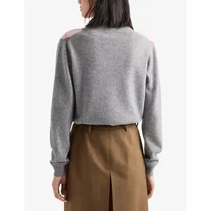 Prada Argyle V-neck Cashmere Jumper
