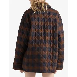 Prada Quilted Check Wool Caban Jacket
