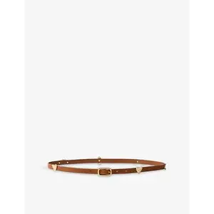 Claudie Pierlot Leather Charm Belt - Camel