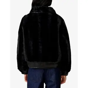 Claudie Pierlot Collared Button-down Faux-fur Jacket