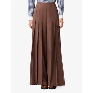 Claudie Pierlot Wide Straight-leg Wool-blend Trousers