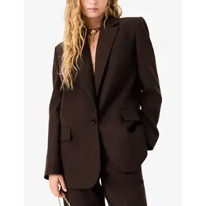 Maje Rhinestone Woven Suit Jacket