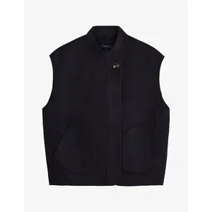 Soeur Adeline Boxy Wool-blend Gilet - Deep Navy