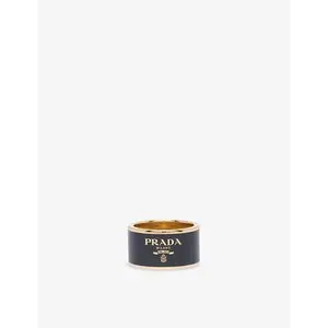 Prada Lettering-logo Metal Ring - Black