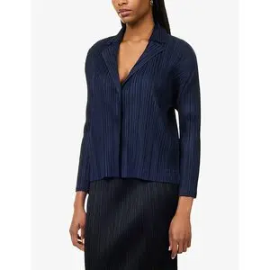 Issey Miyake Notch-collar Pleat Knit Jacket