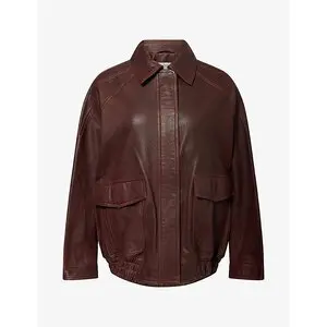 ROHE FRAMES Grain Aviator Leather Jacket - Chestnut