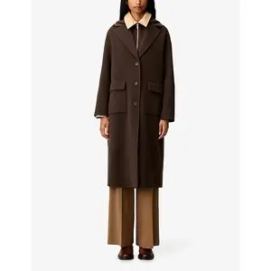Claudie Pierlot Tailored Lapel-collar Wool-blend Coat