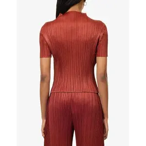 Issey Miyake High-neck Pleat Knit T-shirt