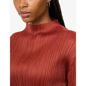 Issey Miyake High-neck Pleat Knit T-shirt
