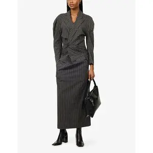Issey Miyake Allow Stripe Woven Maxi Dress