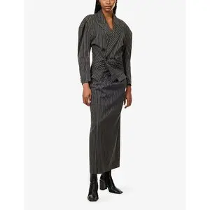 Issey Miyake Allow Stripe Woven Maxi Dress