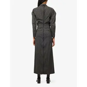 Issey Miyake Allow Stripe Woven Maxi Dress