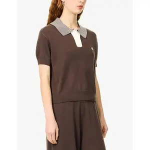 THE COUTURE CLUB Short-sleeve Knitted Polo Top