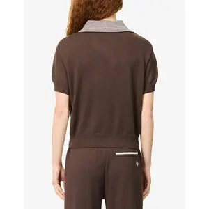 THE COUTURE CLUB Short-sleeve Knitted Polo Top