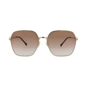 Gucci Square-frame Metal Sunglasses /brown - Gold