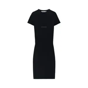 Alexander Wang Jacquard Logo Short-sleeve Crewneck Mini Dress