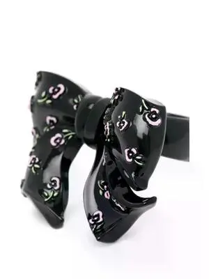 SHUSHU/TONG Floral-print Embossed Bow Ring