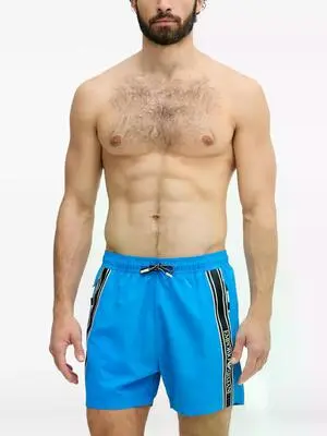 Emporio Armani Logo-tape Swim Shorts - Blue