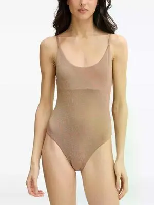 Guess 4g Logo One-piece Swimsuit - Brown