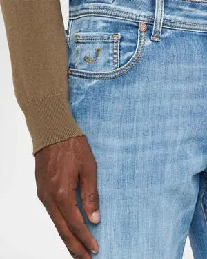 JACOB COHЁN Apos;s Slim Stretch Faded Light-wash Denim Jeans - Medium Blue