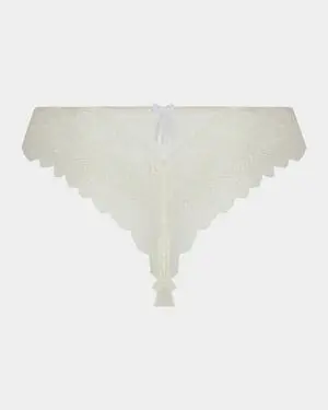 Lise Charmel Sublime Organza Lace & Tulle Thong - Ecru
