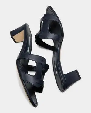 MANOLO BLAHNIK 50mm Grellanu Leather Mule Sandals
