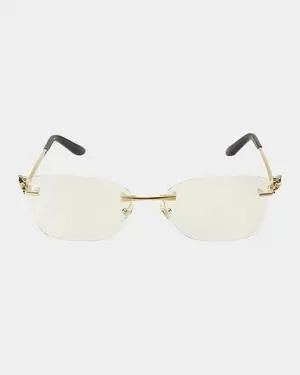 Cartier 57mm Rimless Cat-eye Eyeglasses - Gold