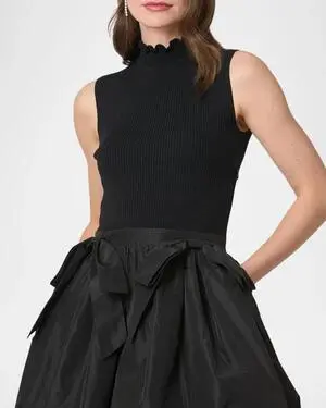Shoshanna Brandy Mixed Media Bubble Mini Dress