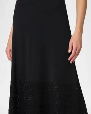 Shoshanna Brooke Sleeveless Scalloped Knit Midi Dress