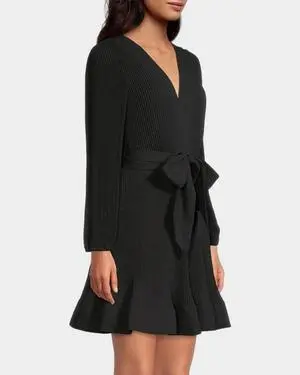 MILLY Liv Pleated Belted Minidress