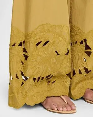 Zimmermann Mahon Embroidered Cotton Pants