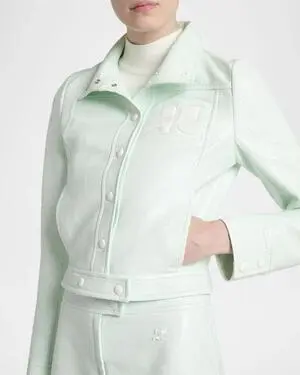 COURREGES Vinyl Reedition Jacket - Light Mint