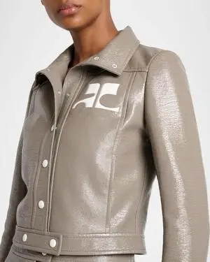 COURREGES Vinyl Reedition Jacket Light Mocha