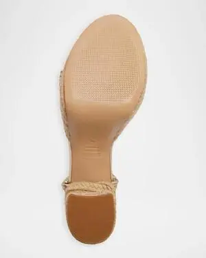 Schutz 100mm Nara Metallic Leather Espadrille Platform Sandals - Platinum